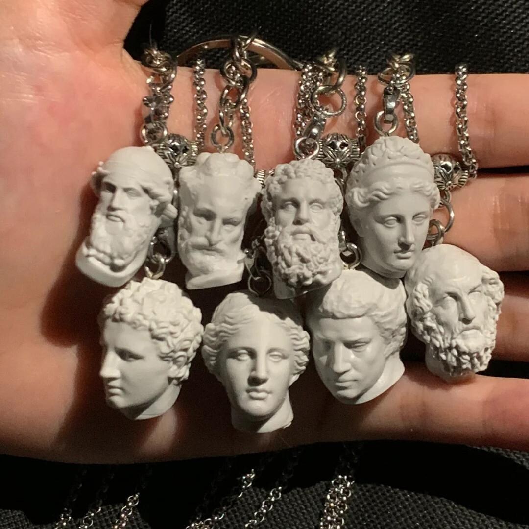 Greek Mythology Odysseu Statue Keychain,european Retro Art Head ...