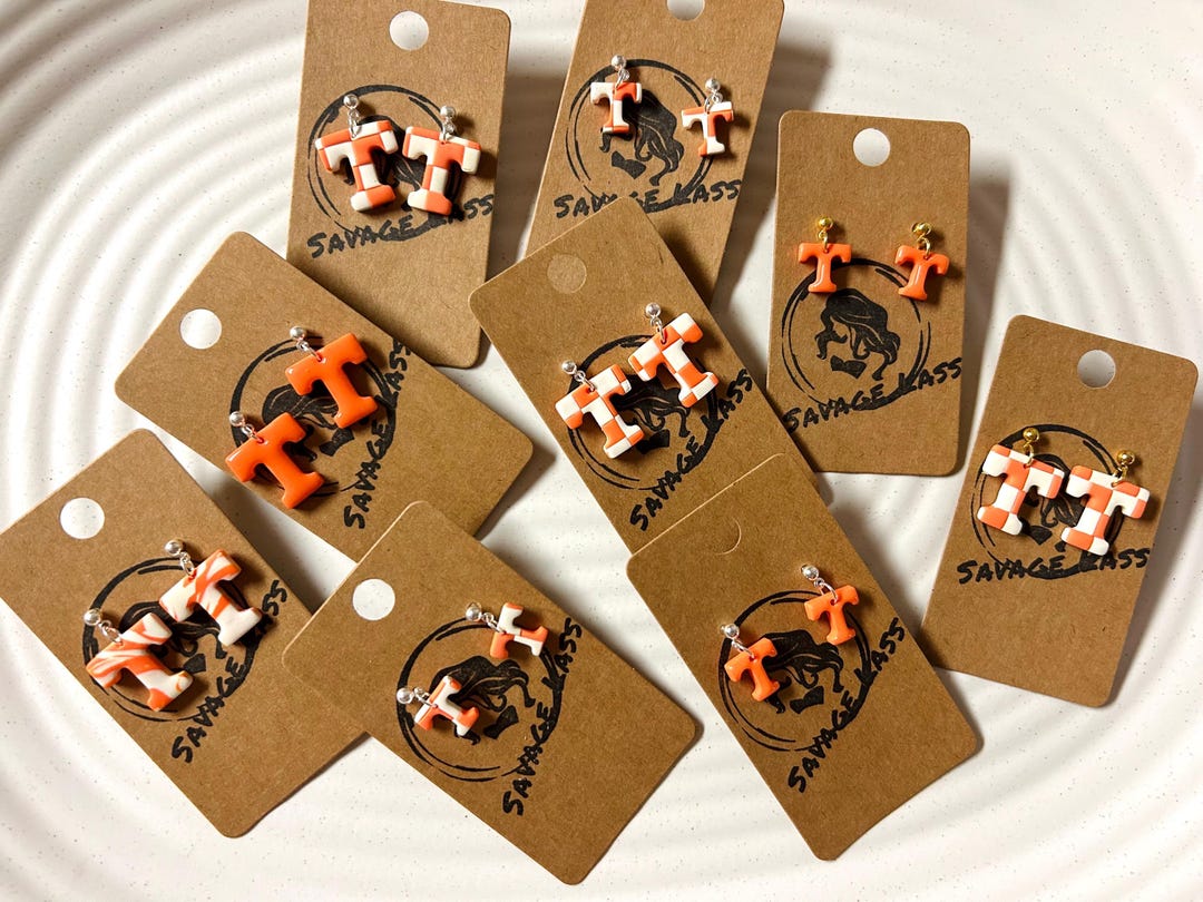 Tennessee Vols | Power T |volunteers Game Day Jewelry | Orange and ...