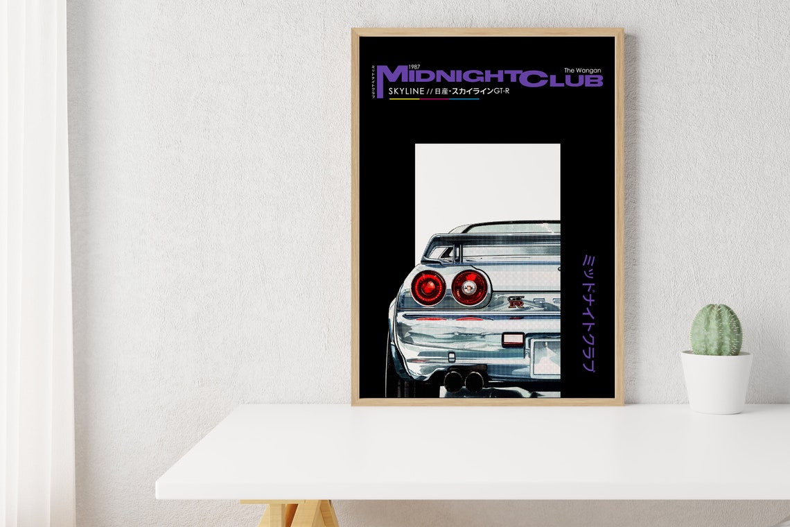 JDM Skyline "midnight Club" Poster | Japanese Car Art (digital Download ...