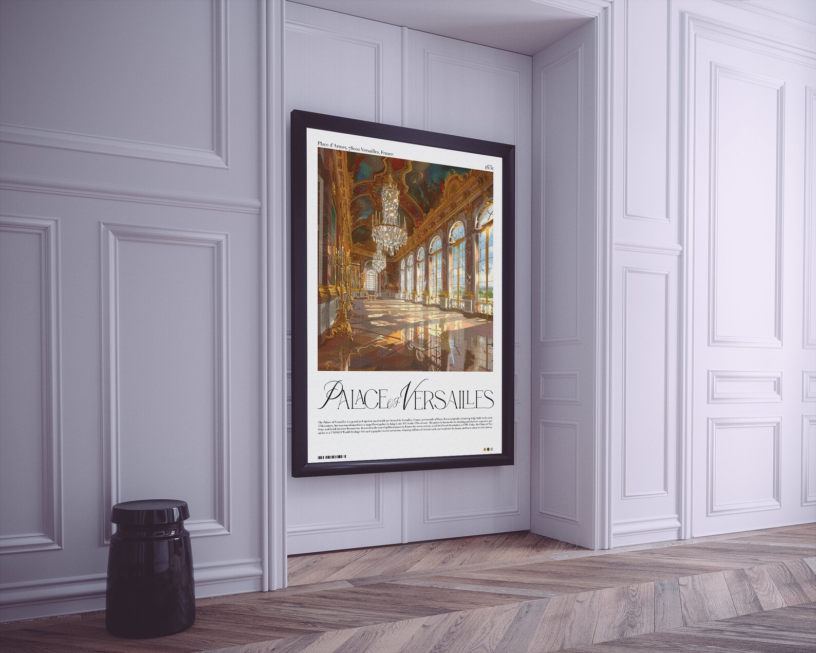 Palace of Versailles Poster | Modern Hall of Mirrors Print | Digital ...