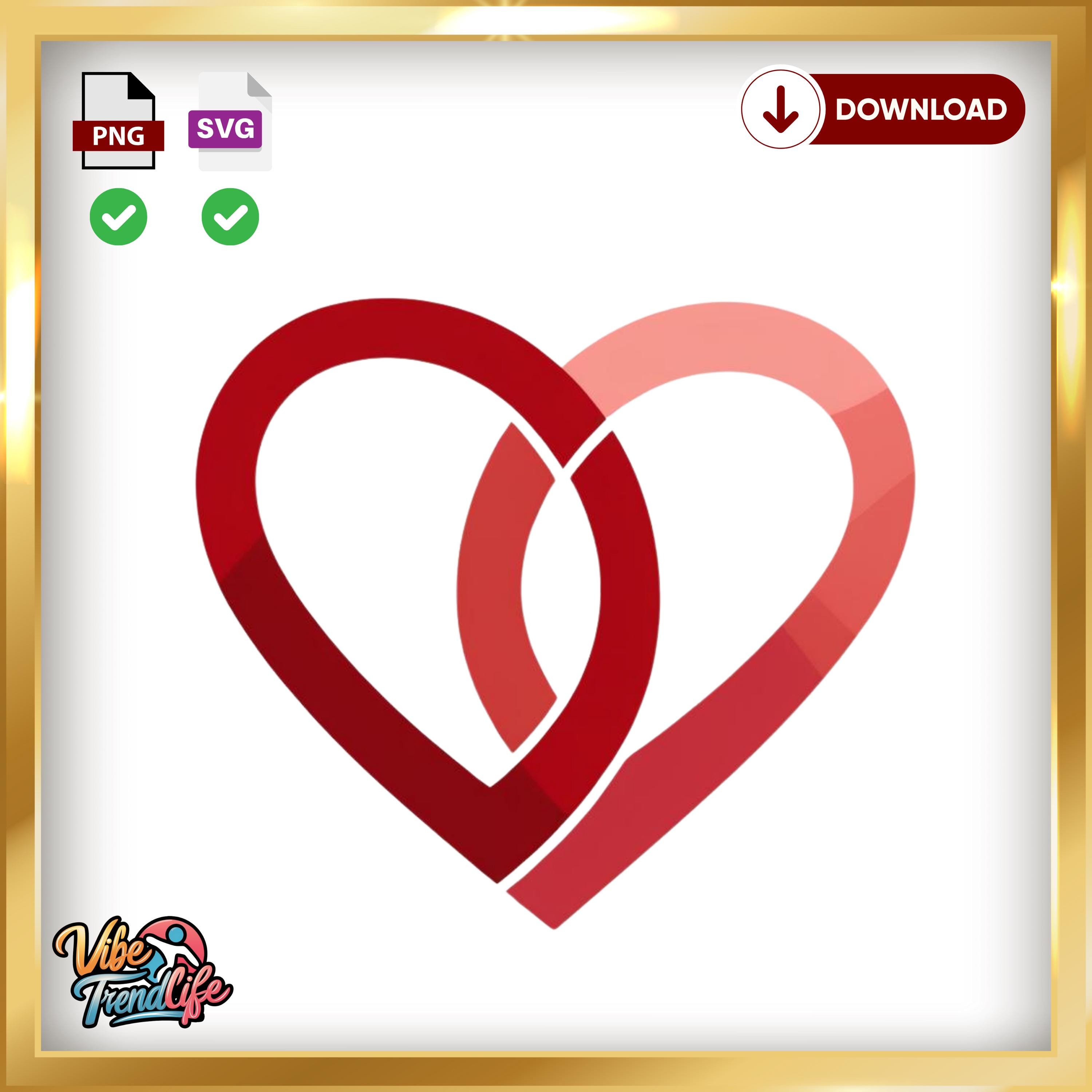 Interlocking Hearts SVG & PNG - Etsy