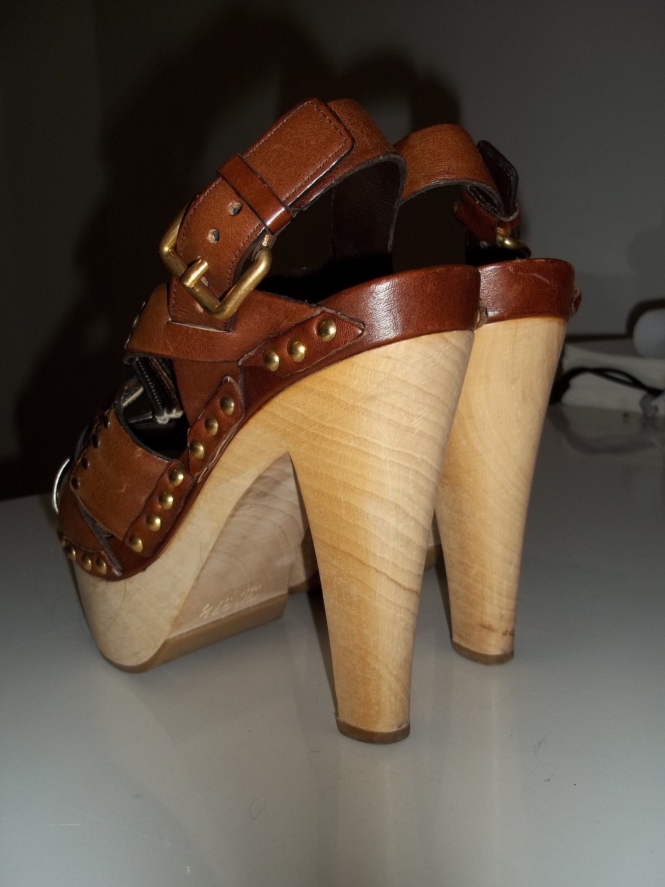Vintage 2000s/y2k Wooden Miu Miu Heel/wedges/platforms/clogs - Etsy
