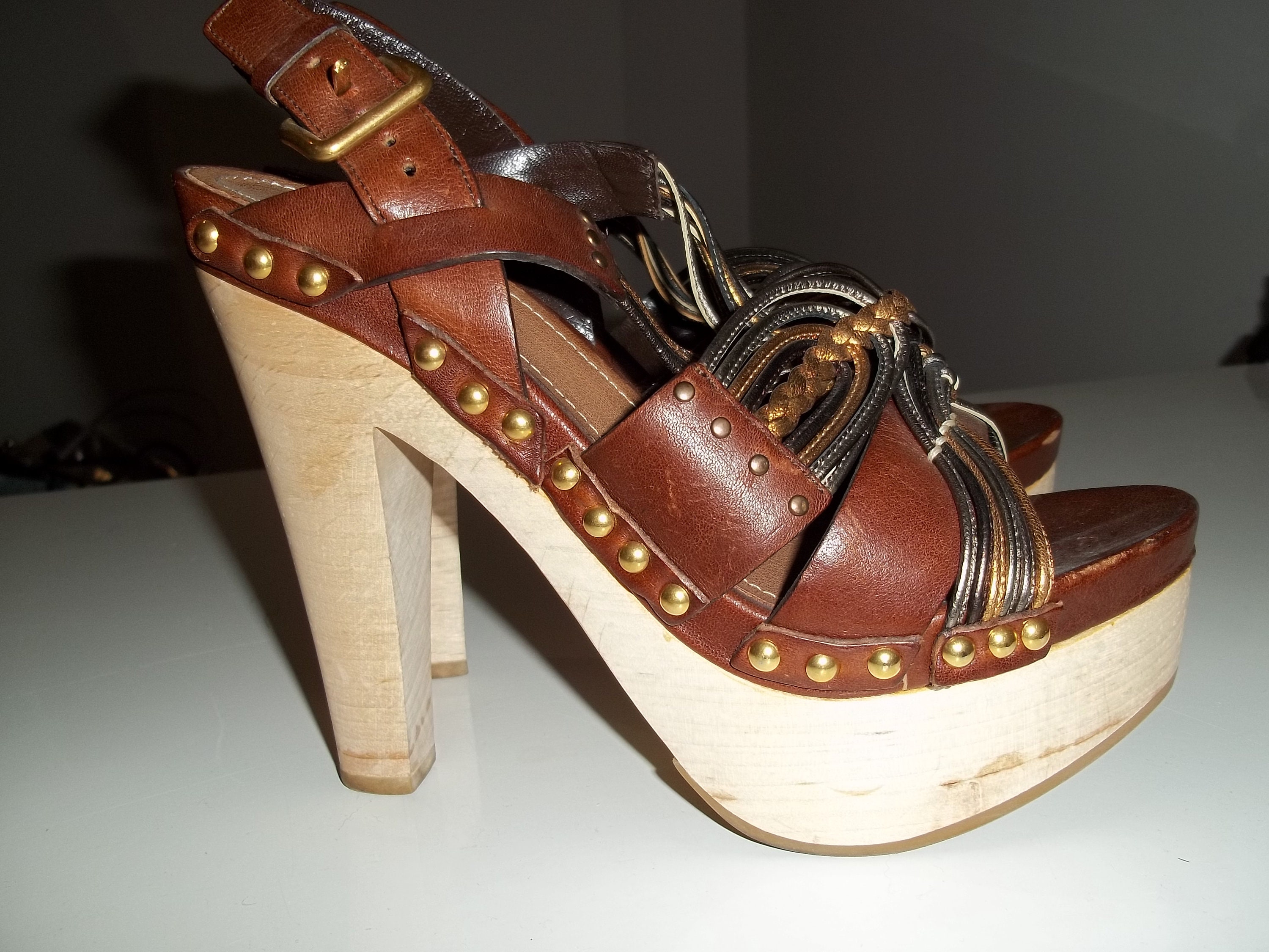 Vintage 2000s/y2k Wooden Miu Miu Heel/wedges/platforms/clogs - Etsy