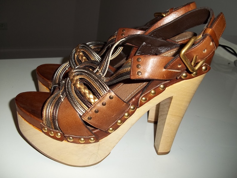 Vintage 2000s/y2k Wooden Miu Miu Heel/wedges/platforms/clogs - Etsy