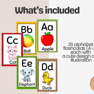 Colorful ABC Flashcards Digital Download, Alphabet Flash Cards ...