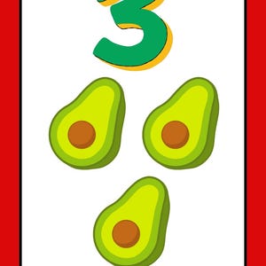 Number Colorful Fruit Number Flashcards 1-10 Digital Download,flash ...