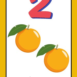 Number Colorful Fruit Number Flashcards 1-10 Digital Download,flash ...