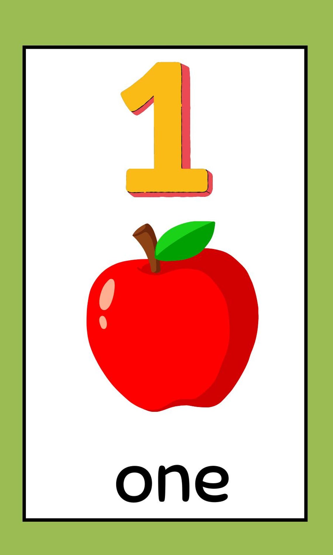 Number Colorful Fruit Number Flashcards 1-10 Digital Download,flash ...