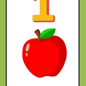 Number Colorful Fruit Number Flashcards 1-10 Digital Download,flash ...