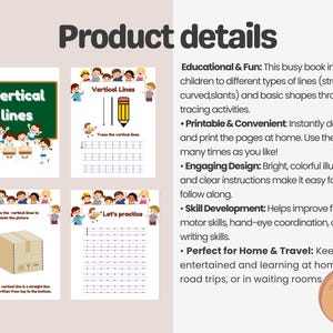 Lines Learn Lines Educational Busy Book for Toddlers & Kids Busy Book ...