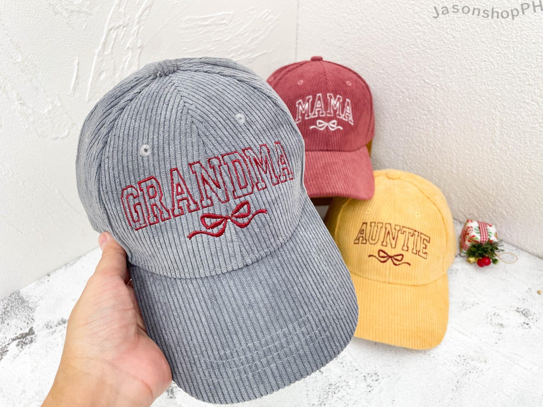 Grandma Embroidered Corduroy Hat, Custom New Grandma Gift, Best ...
