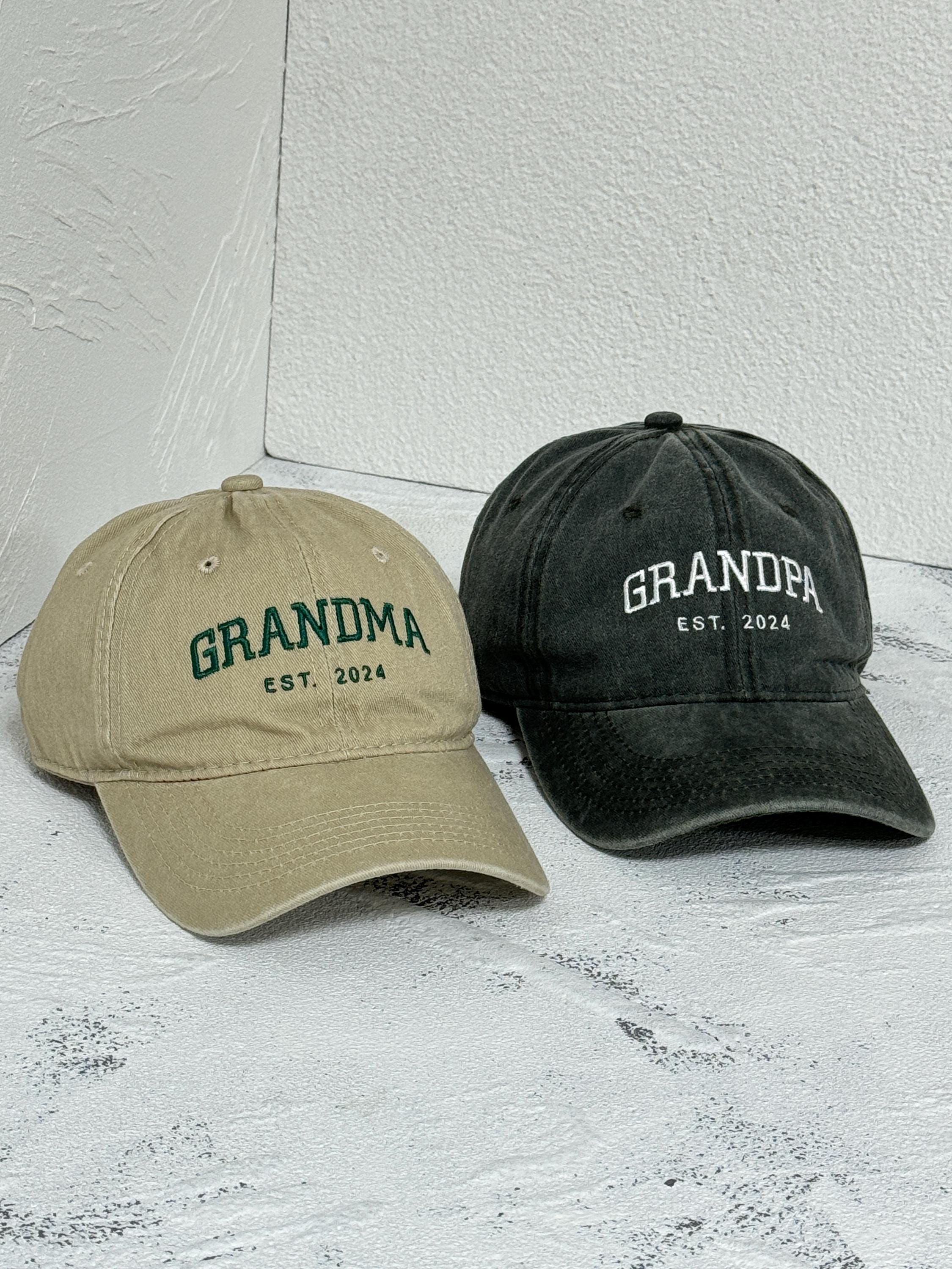 Custom Embroidered Grandpa Grandma Baseball Hat With EST Date ...
