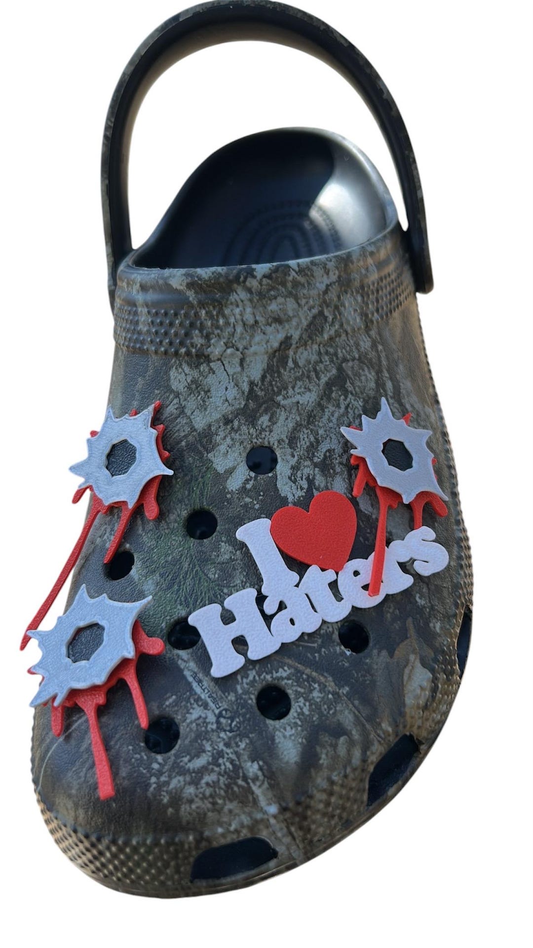 Bullet Gunshot Hole Blood Spatter Custom Clog Accessories Shoe Charm ...