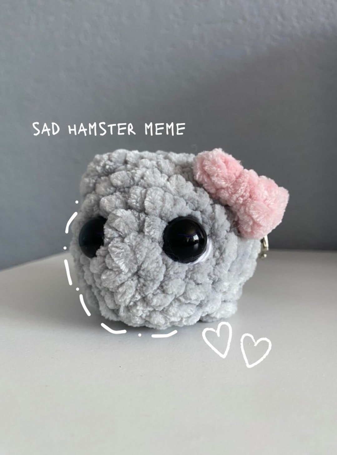 Sad Hamster Meme Tiktok Crochet Plush Cute Keychain - Etsy