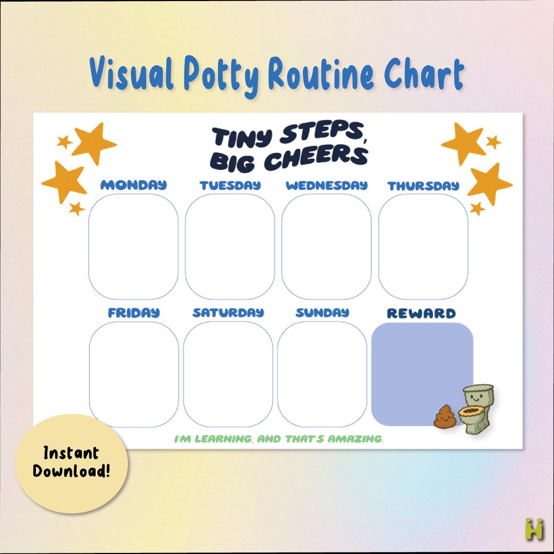 Potty Training Chart Digital Instant Download – Tiny Steps, Big Wins ...