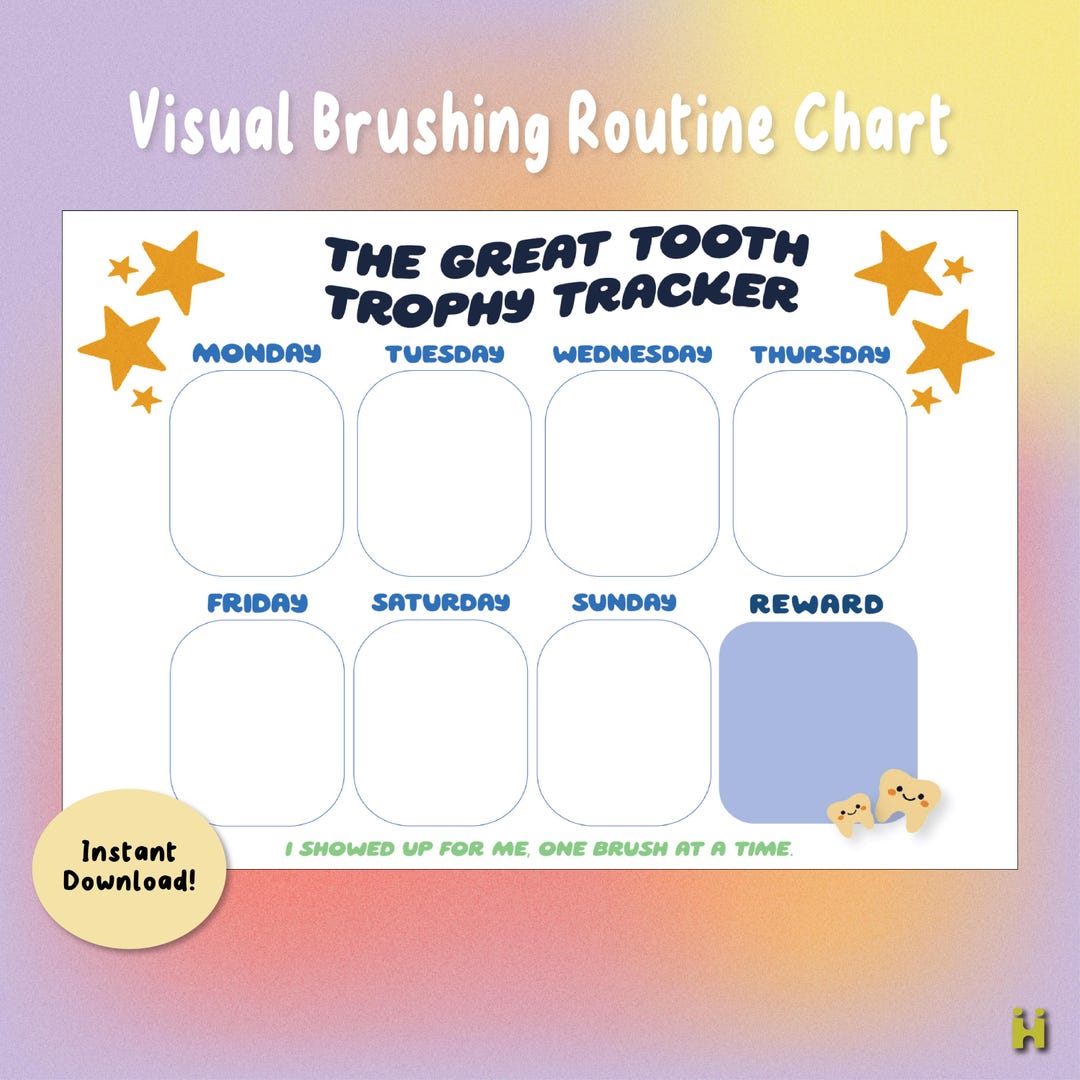 Toothbrushing Routine Chart for Adults & Teens – ND Visual Habit ...