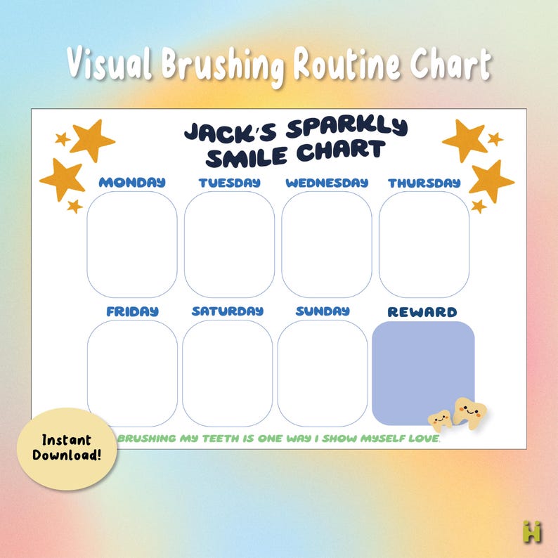 Personalized Brushing Chart for Kids – Custom Toothbrushing Routine ...