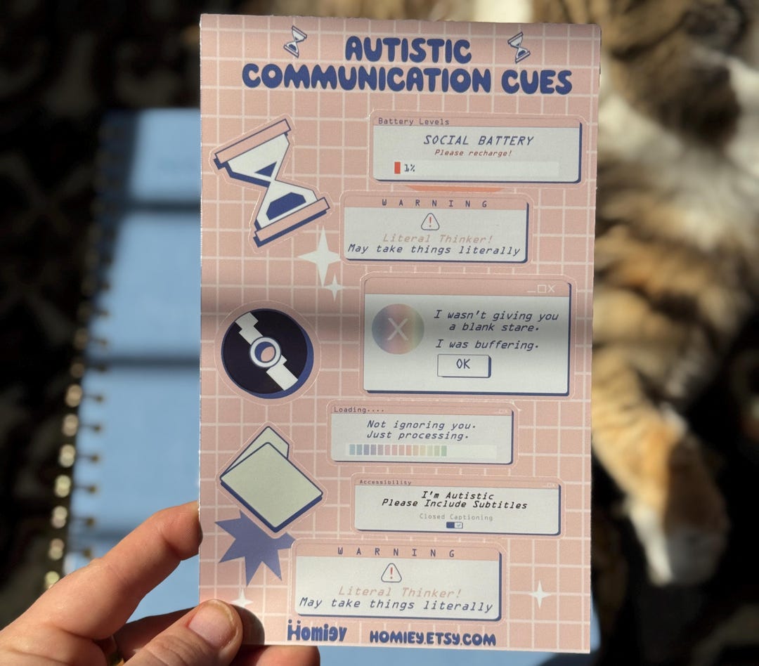 Autistic Communication Cues Sticker Sheet: Retro Computer Design - Etsy