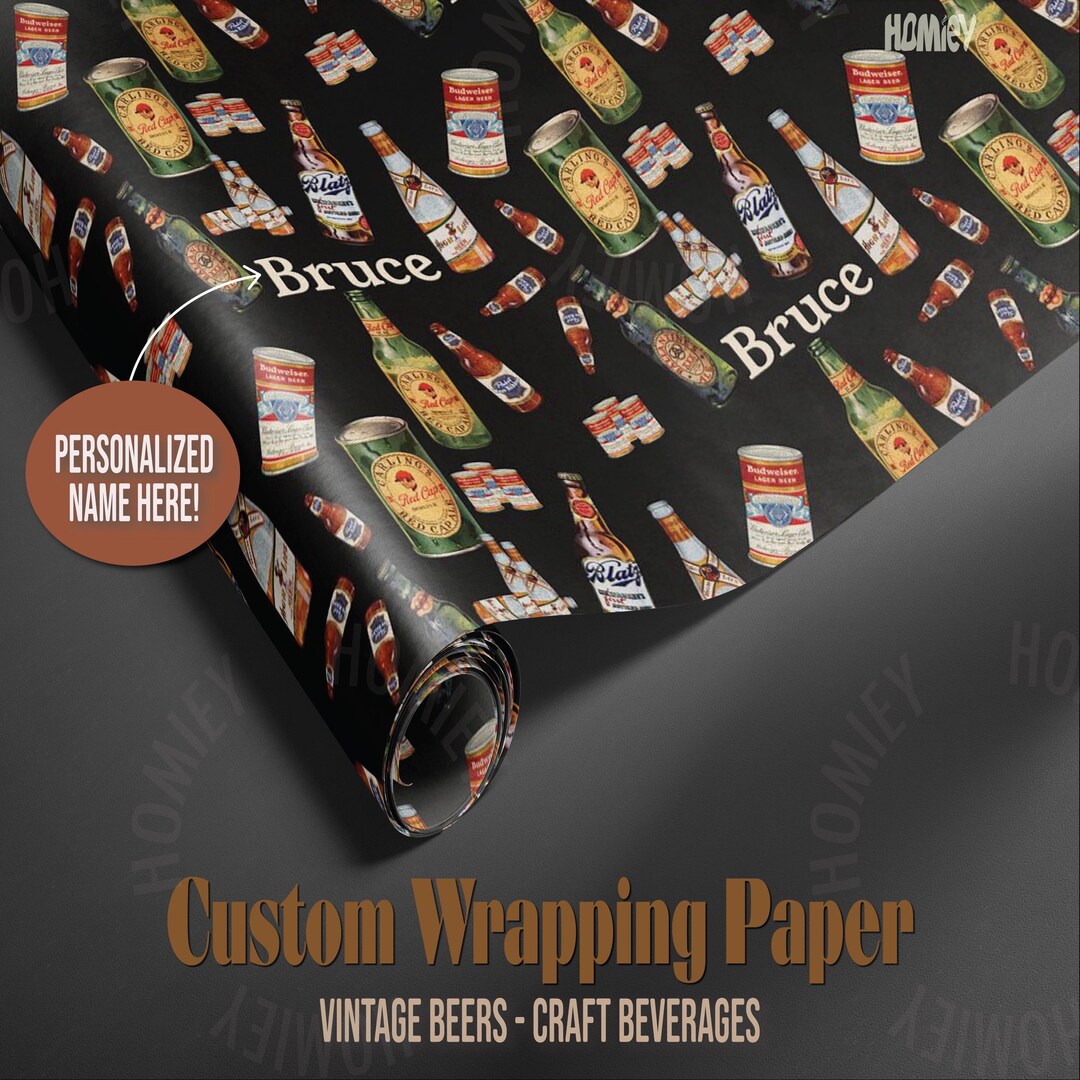 Personalized Vintage Beer Wrapping Paper | Brew Master Gift - Etsy