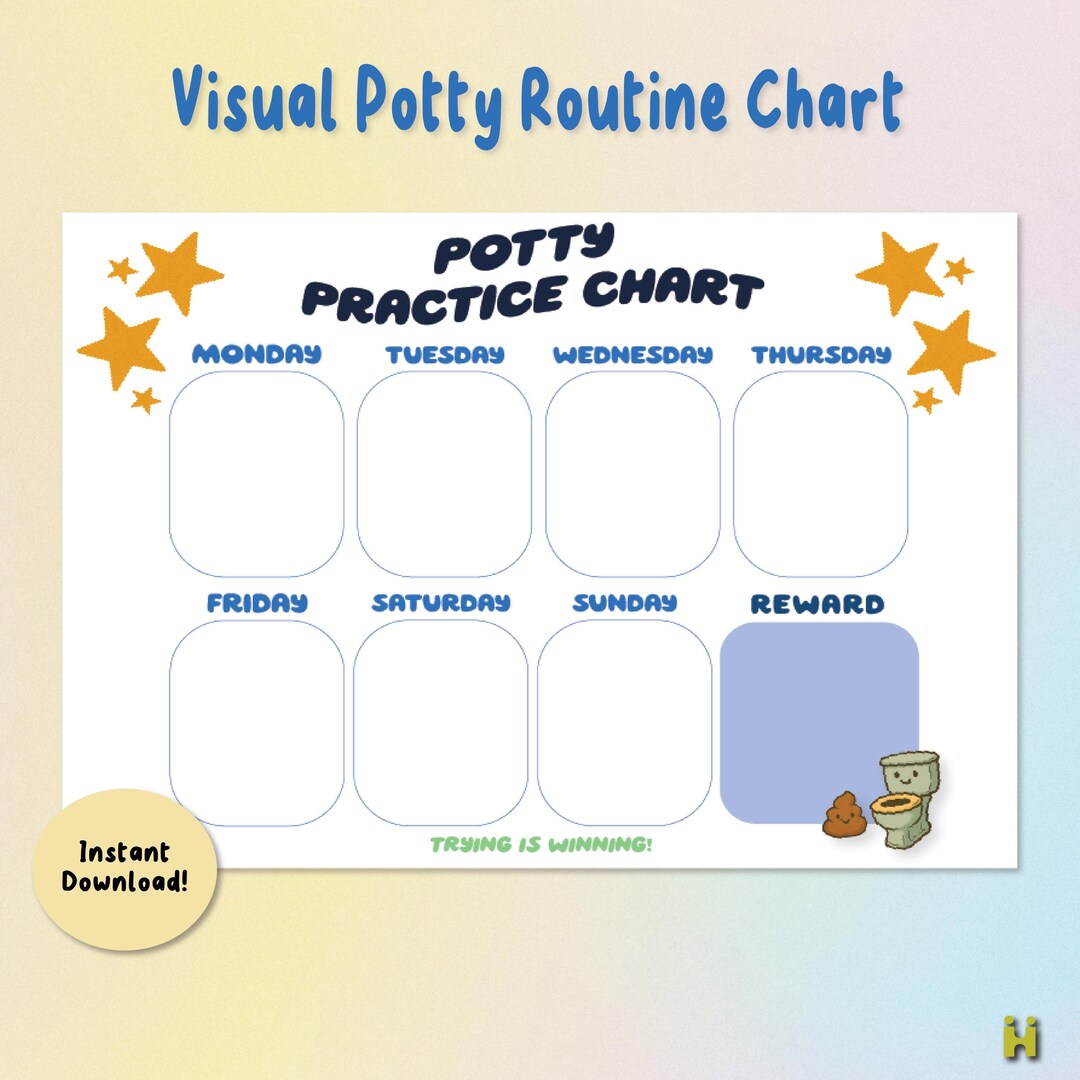 Potty Training Chart Digital Instant Download – Potty Practice Chart ...