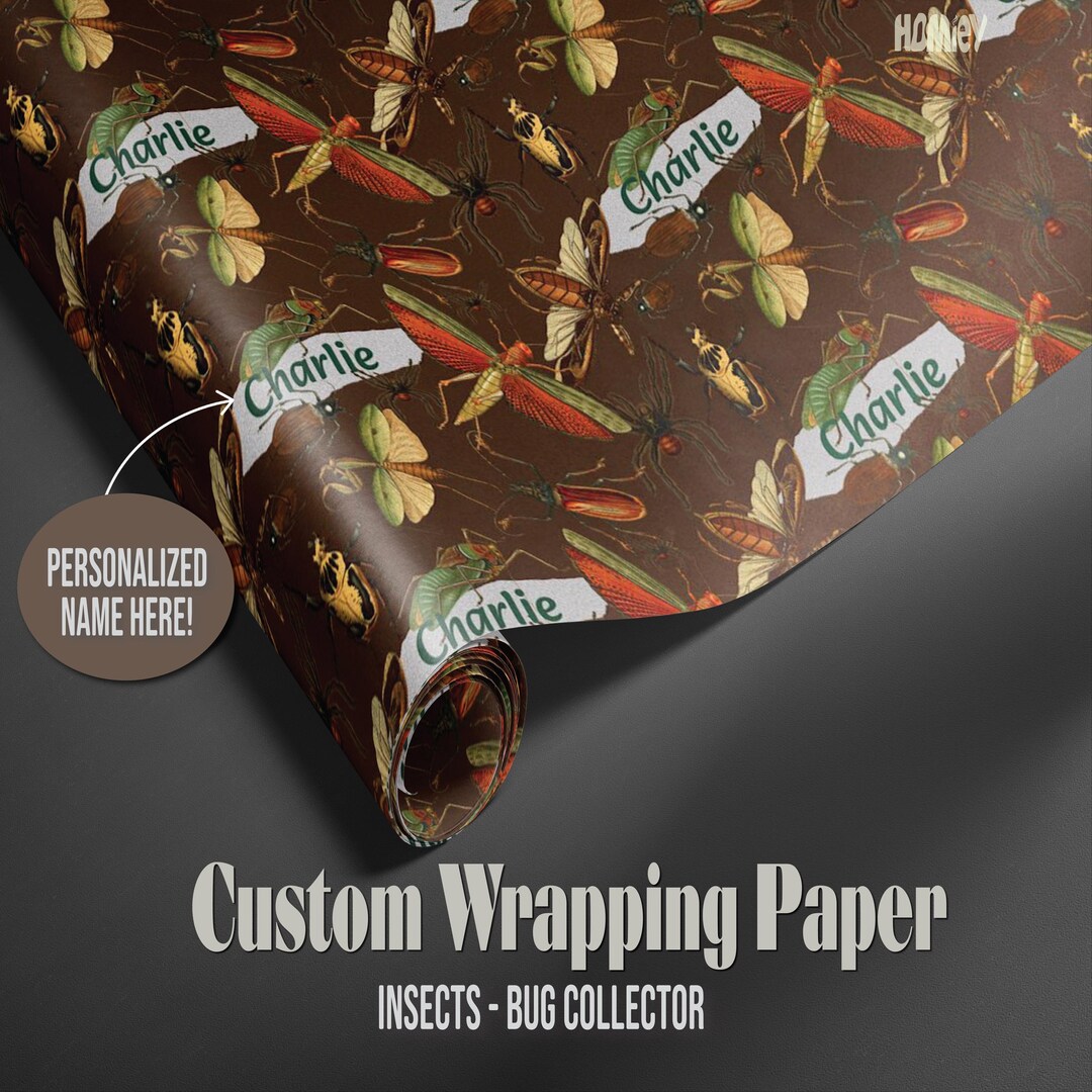 Custom Vintage Bug Wrapping Paper | Unique Insect Gift Wrap for Nature ...
