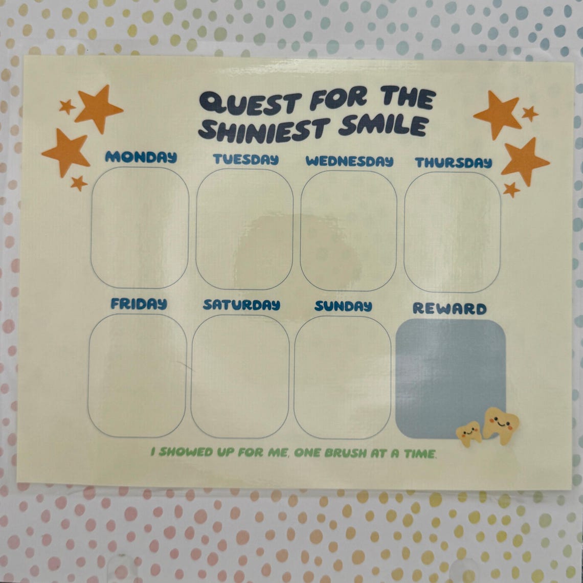Brushing Routine Chart for Kids: Quest for the Shiniest Smile Visual ...