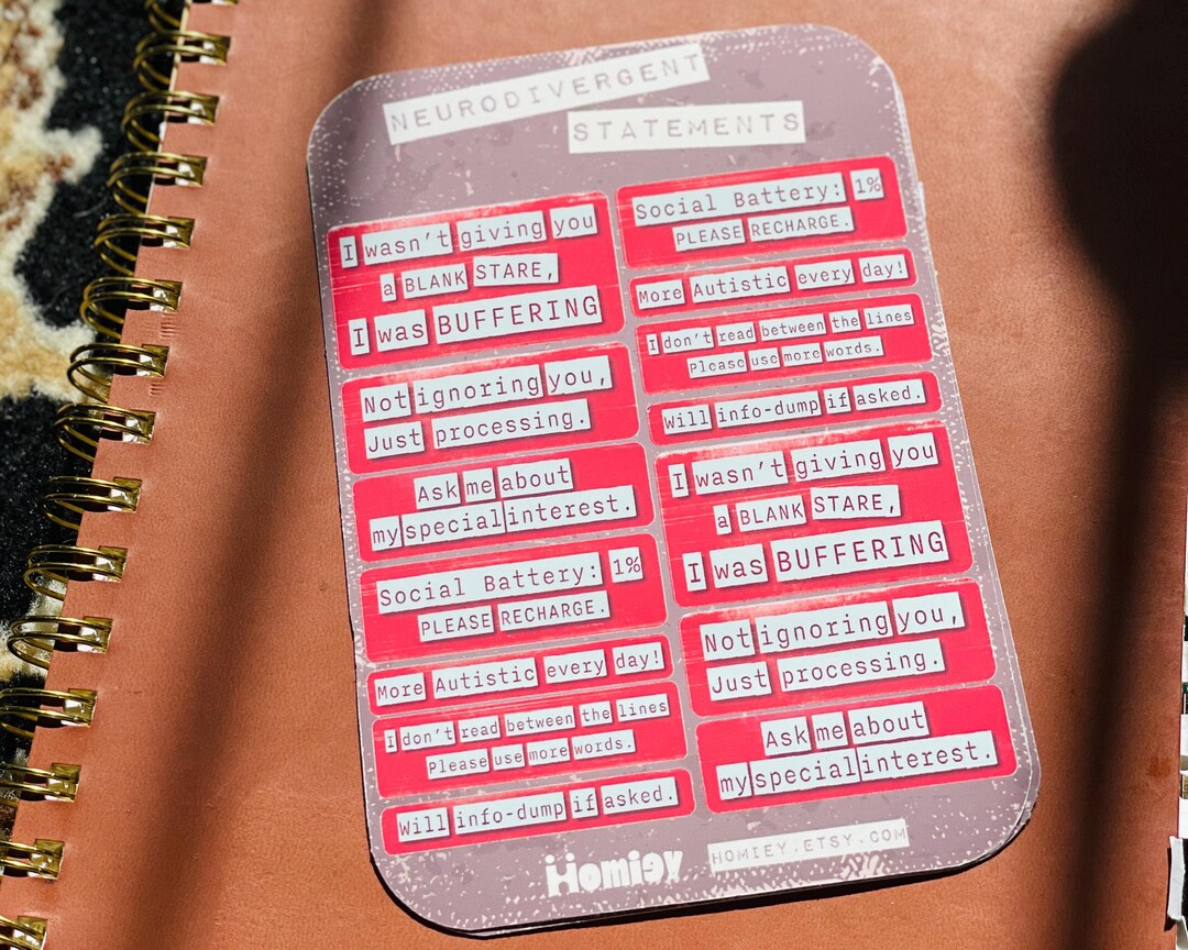 Neurodivergent Communication Social Cues Sticker Sheet – Matte ...