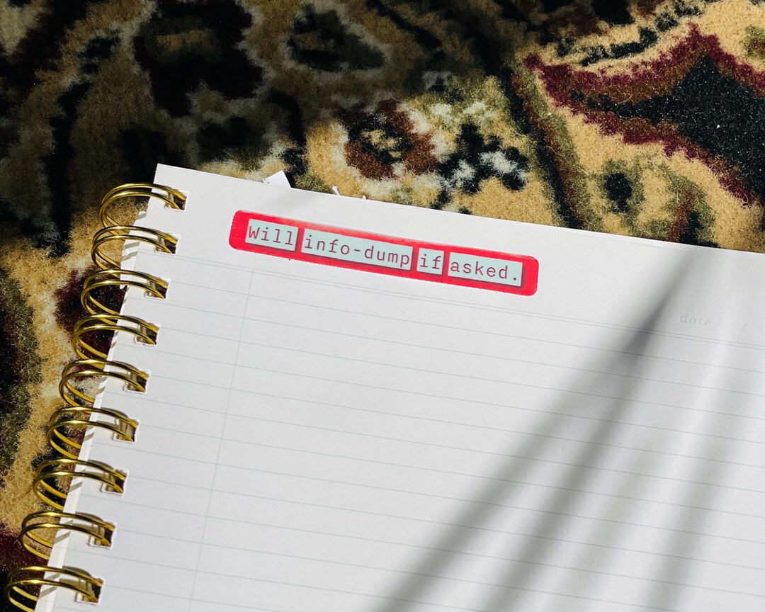 Will Info-dump If Asked Sticker | ADHD Autism Vinyl Sticker for Laptop ...