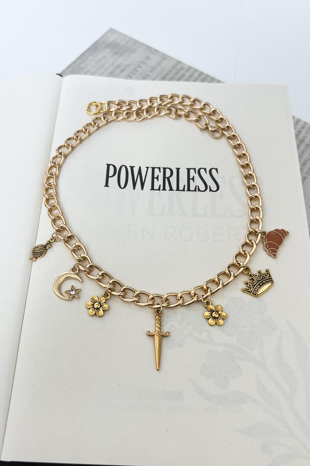 Powerless Inspired Charm Necklace: Fantasy Book Jewelry - Etsy