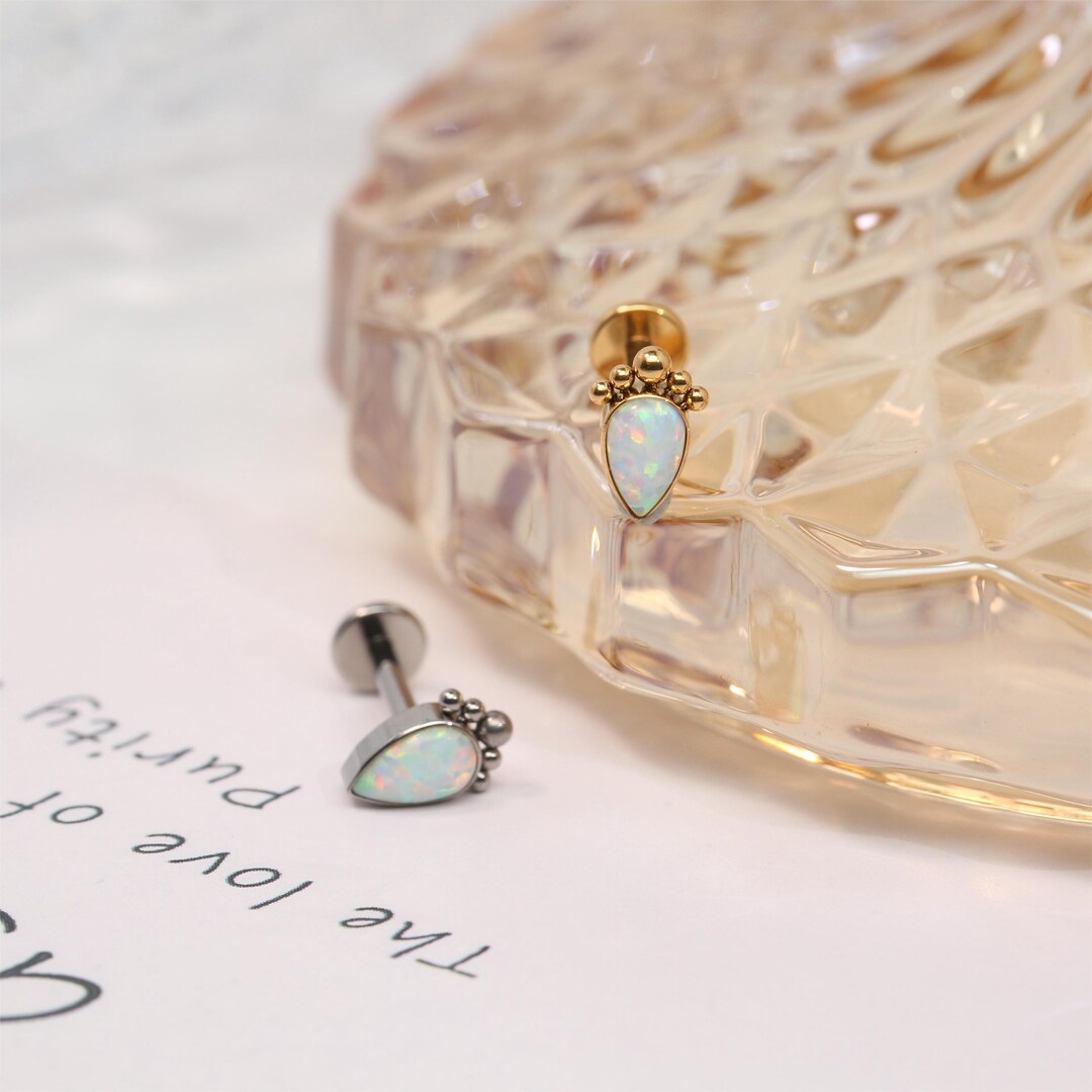 16G Labret Stud G23 Titanium Bioflex Lip Ring Cartilage Earring Stud ...