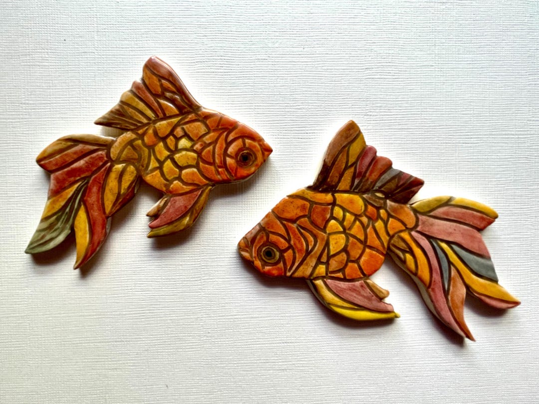 Handmade Ceramic Goldfish Mosaic Tile Shape, Fantastic for Mosaic ...