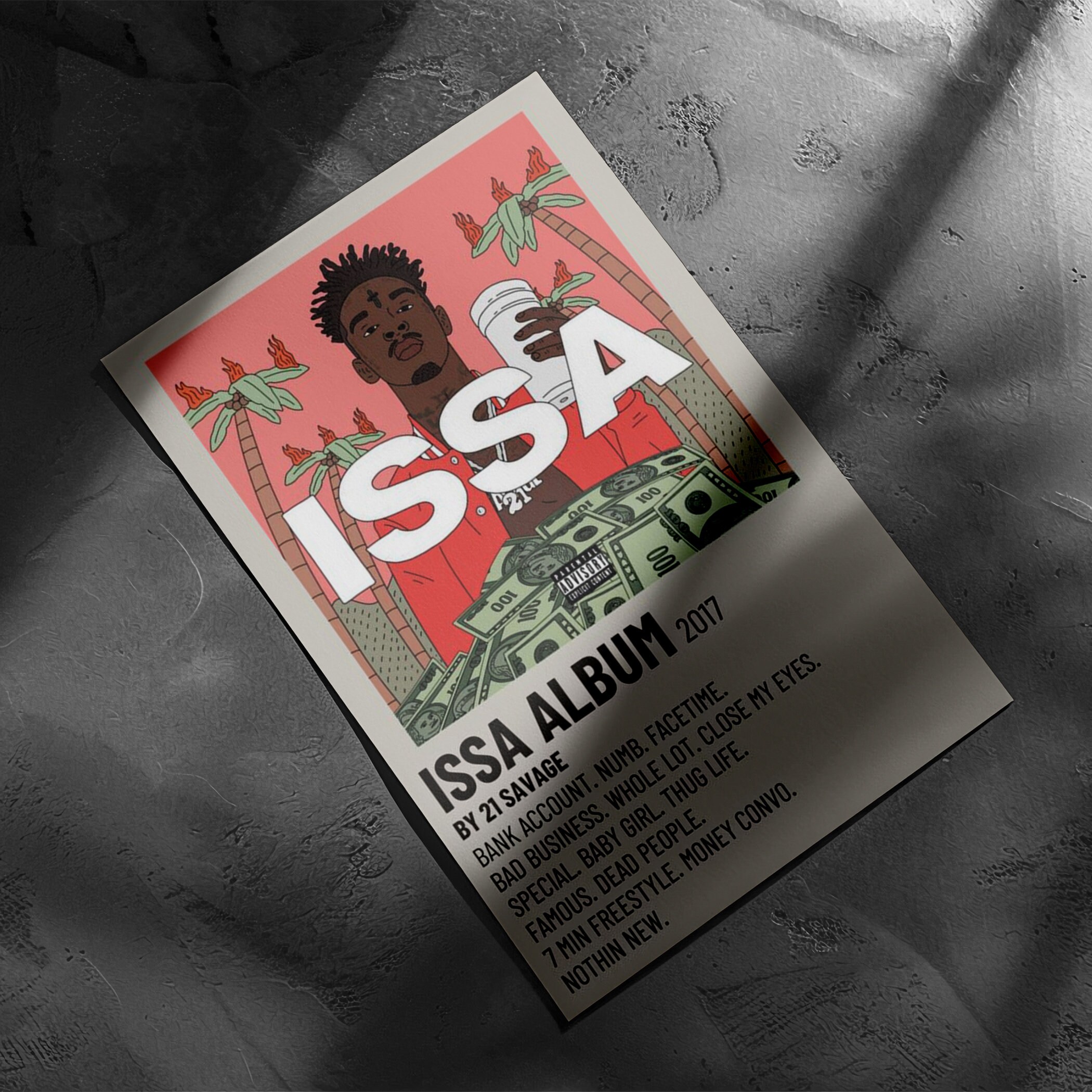 Issa Album Album Poster, Issa Album Cover Print, 21 Savage Album Poster ...