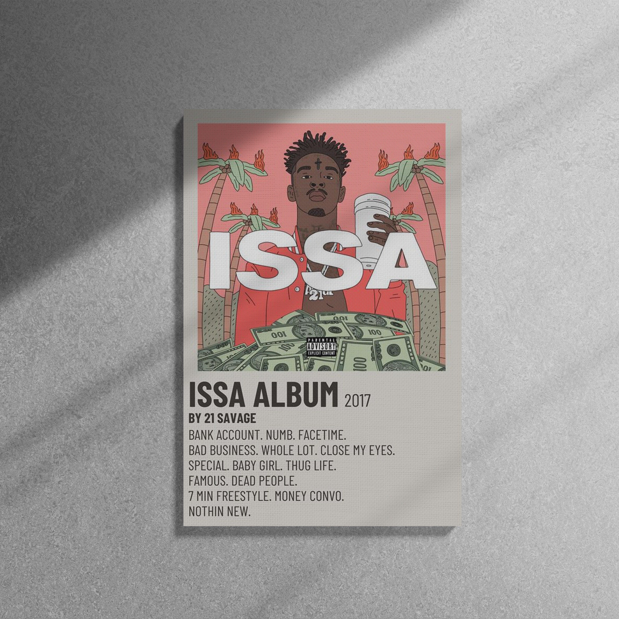 Issa Album Album Poster, Issa Album Cover Print, 21 Savage Album Poster ...