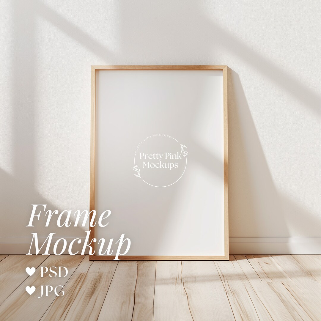 Wooden Frame on Floor Mockup Frame PSD File 5x7 Mockup PSD Smart Object ...