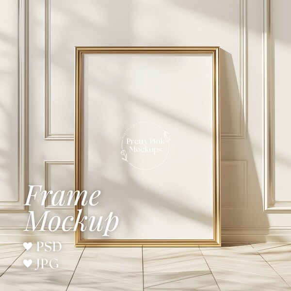 Wooden Frame on Floor Mockup Frame PSD File 5x7 Mockup PSD Smart Object ...