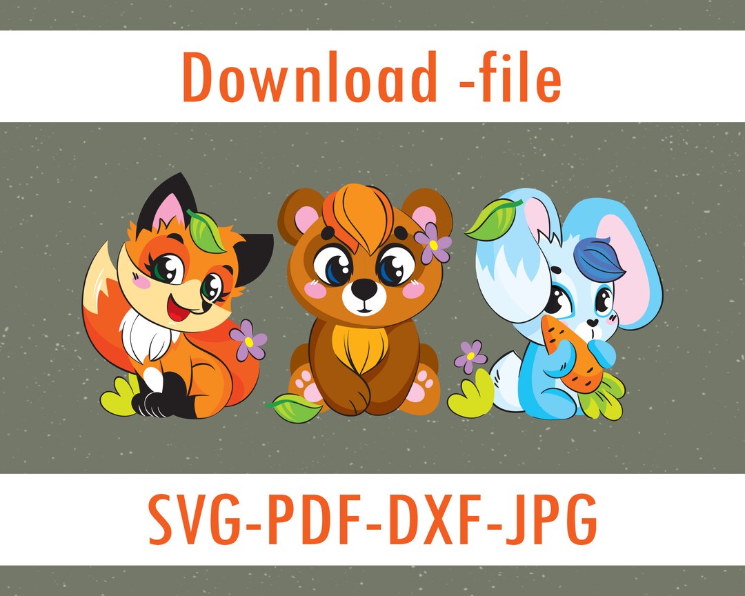 Cute Cartoons Svg Bundle Cute Animals Svg Bundle Naughty Fox Svg Cute ...