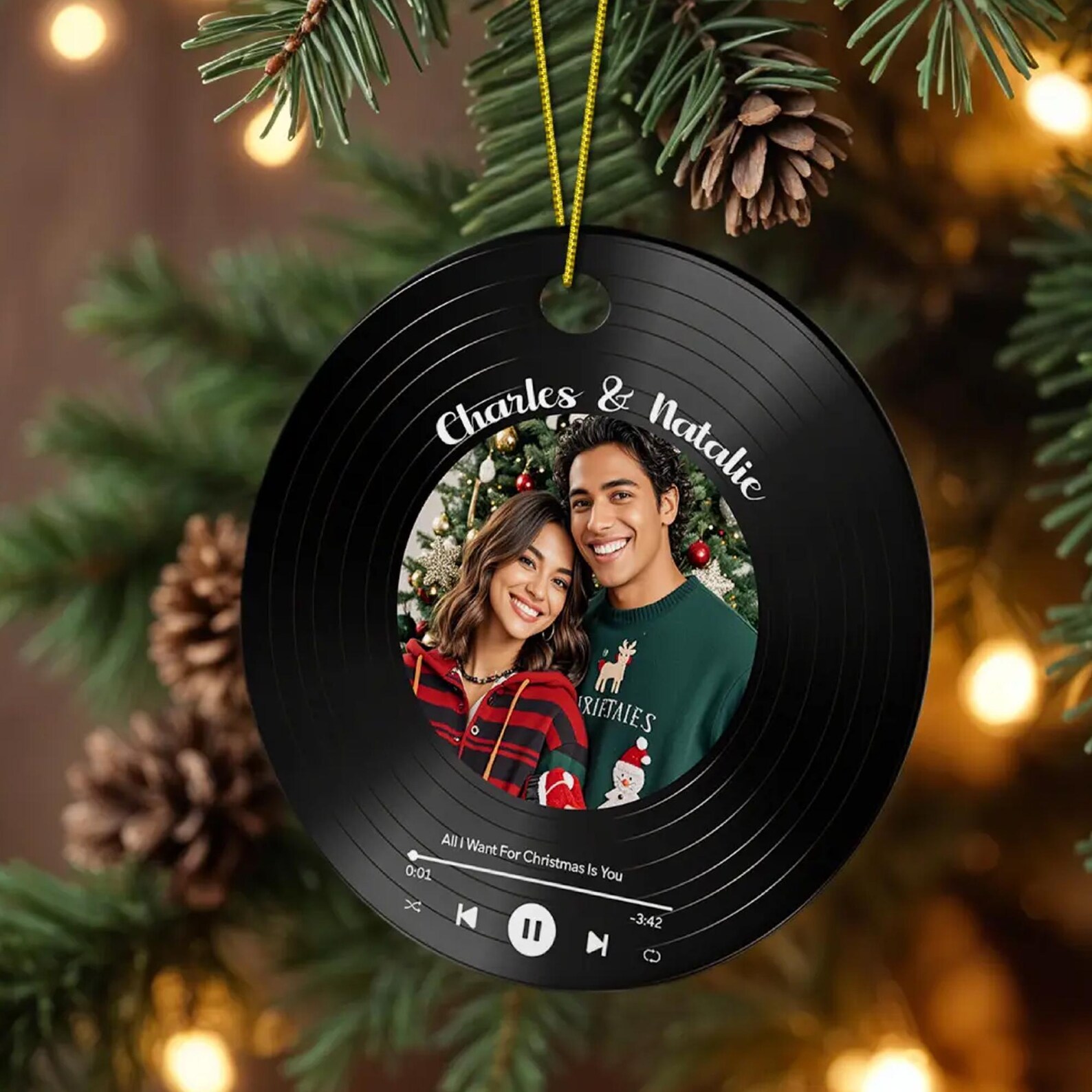 Customized Photo Vinyl Record Style Ornament, Custom Record Vinyl ...