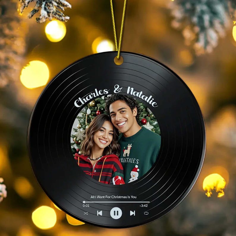 Customized Photo Vinyl Record Style Ornament, Custom Record Vinyl ...