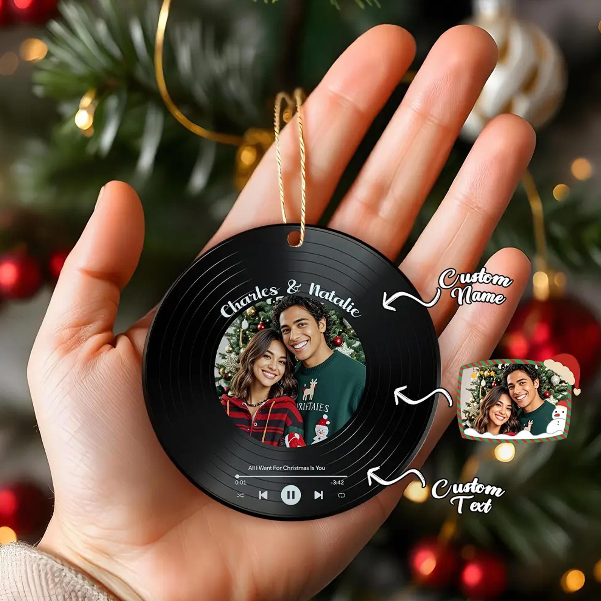 Customized Photo Vinyl Record Style Ornament, Custom Record Vinyl ...