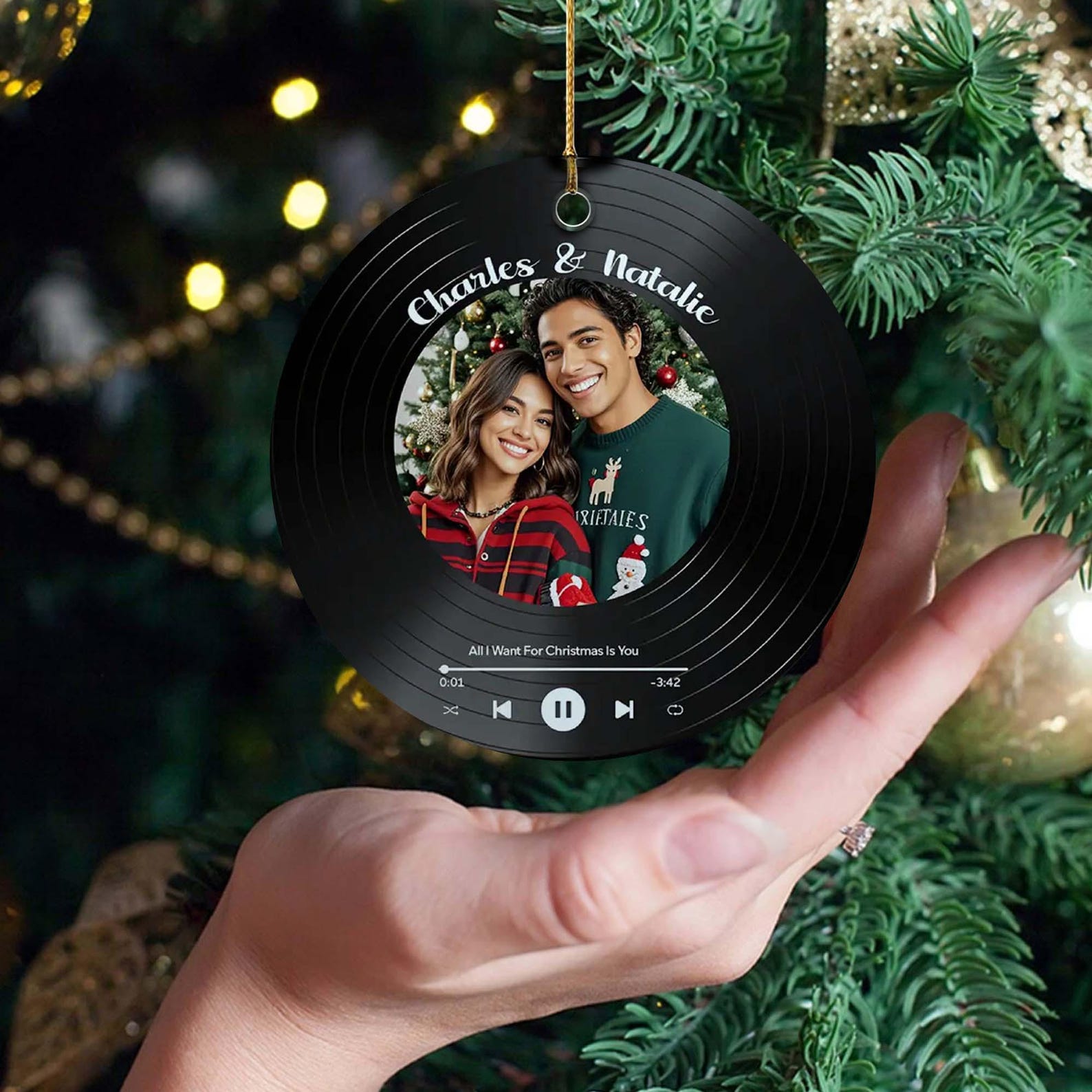 Customized Photo Vinyl Record Style Ornament, Custom Record Vinyl ...
