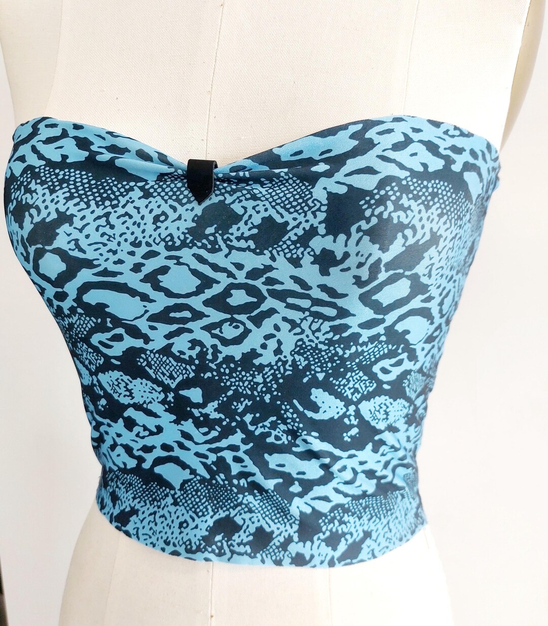 Blue Strapless Bra Handmade ,stretchy Comfortable Summer Top, Festival ...