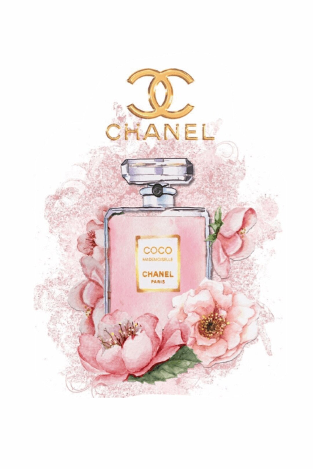 Chanel Floral Perfume Wall Art - Etsy