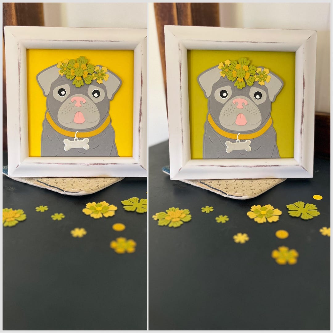 Handmade Dog Paper Art Made by Crafty Kitty in a 6”x6” White Painted ...