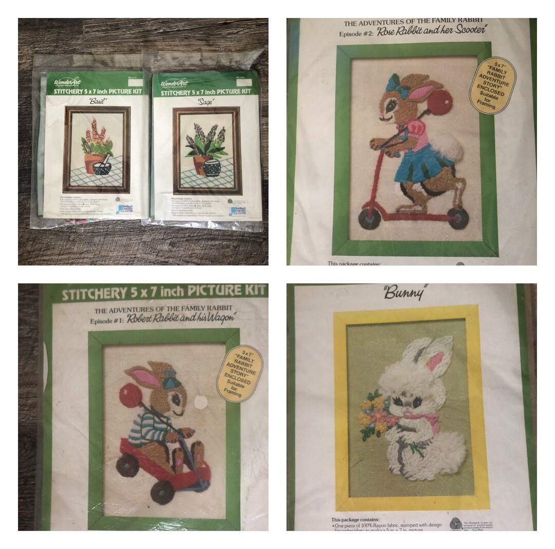 The Wonderart Creative Needlecrafts. Vintage Craft Kits. Unopened. YOU ...