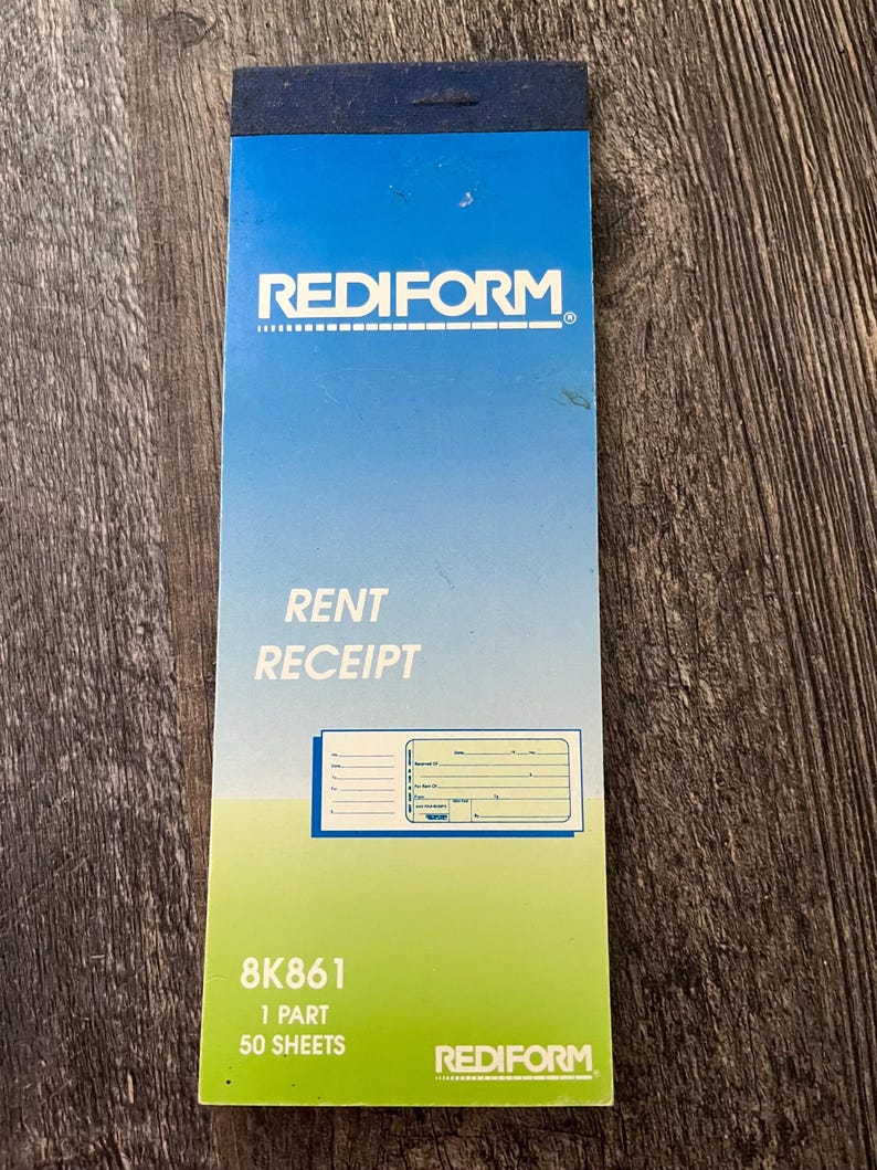 Vintage Rediform Rent Receipt Book. 8K861 1 Part 50 Sheets. Preowned ...