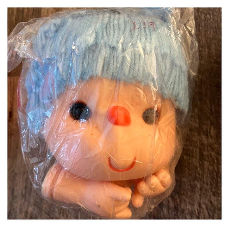Vintage Extra LARGE Doll Head and Hands. Approximately 5”x5” Yarn Hair ...