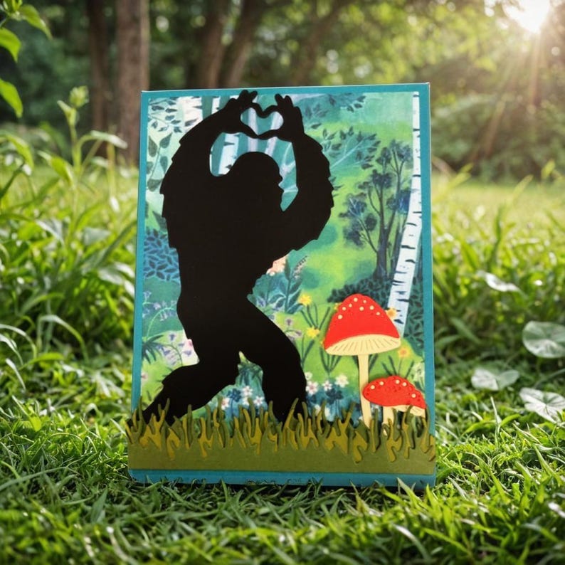 2 or 4 Handmade Cards. Made by Me, Crafty Kitty. Bigfoot Sasquatch ...