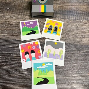 1 Handmade Paper Polaroid Camera and 5 Single Sided “polaroid” Cards ...