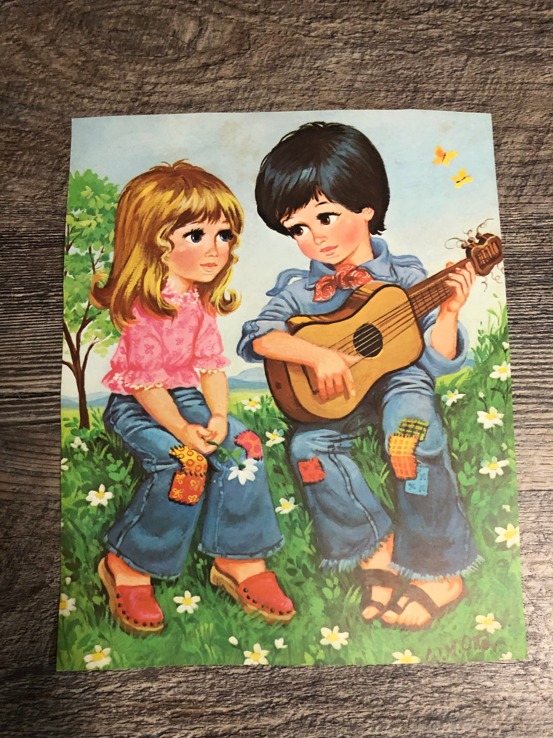 W.M. Otto Vintage Prints Set of 4. 1970s Kid Art Prints. - Etsy