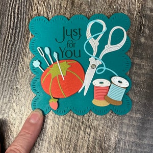 4 Handmade Cards. “notions” Die Cut Shaped Note Cards! Each of the 4 ...